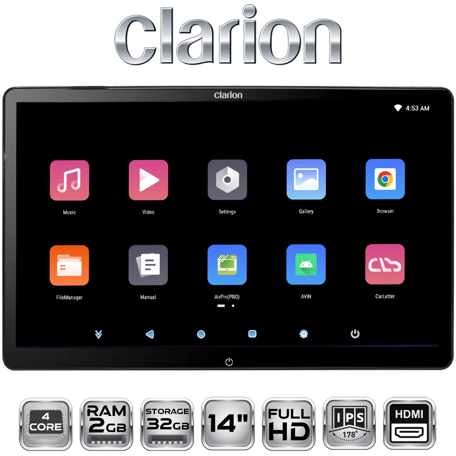 GL-500 (CB1418PRO-232) 14″ HEADREST MONITOR – Clarion Car Multimedia